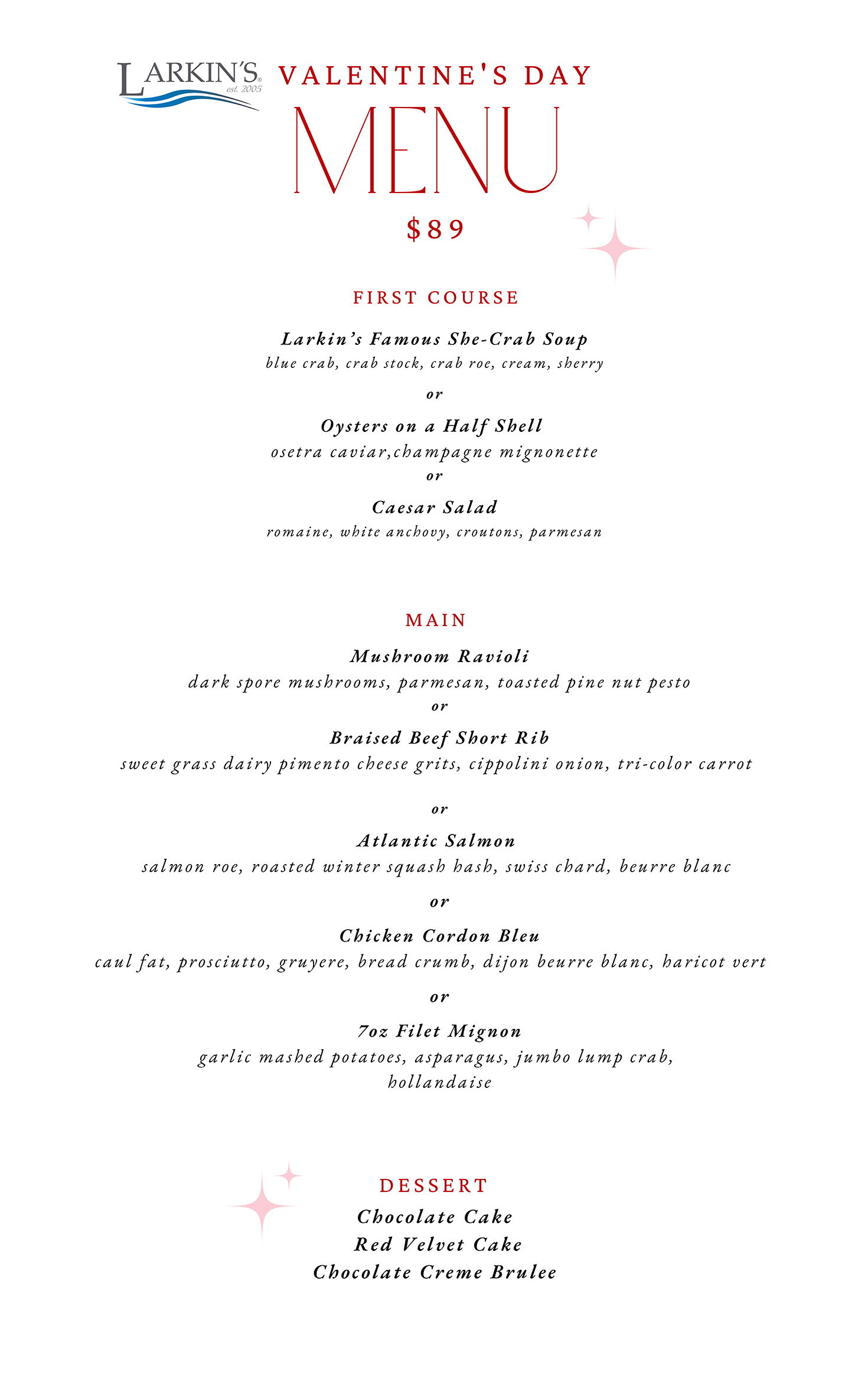 Reservations | Larkin's Located in Greenville South Carolina
